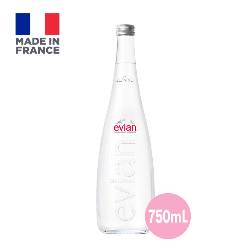Evian Natural Mineral Water Glass 750ml - Boozy.ph