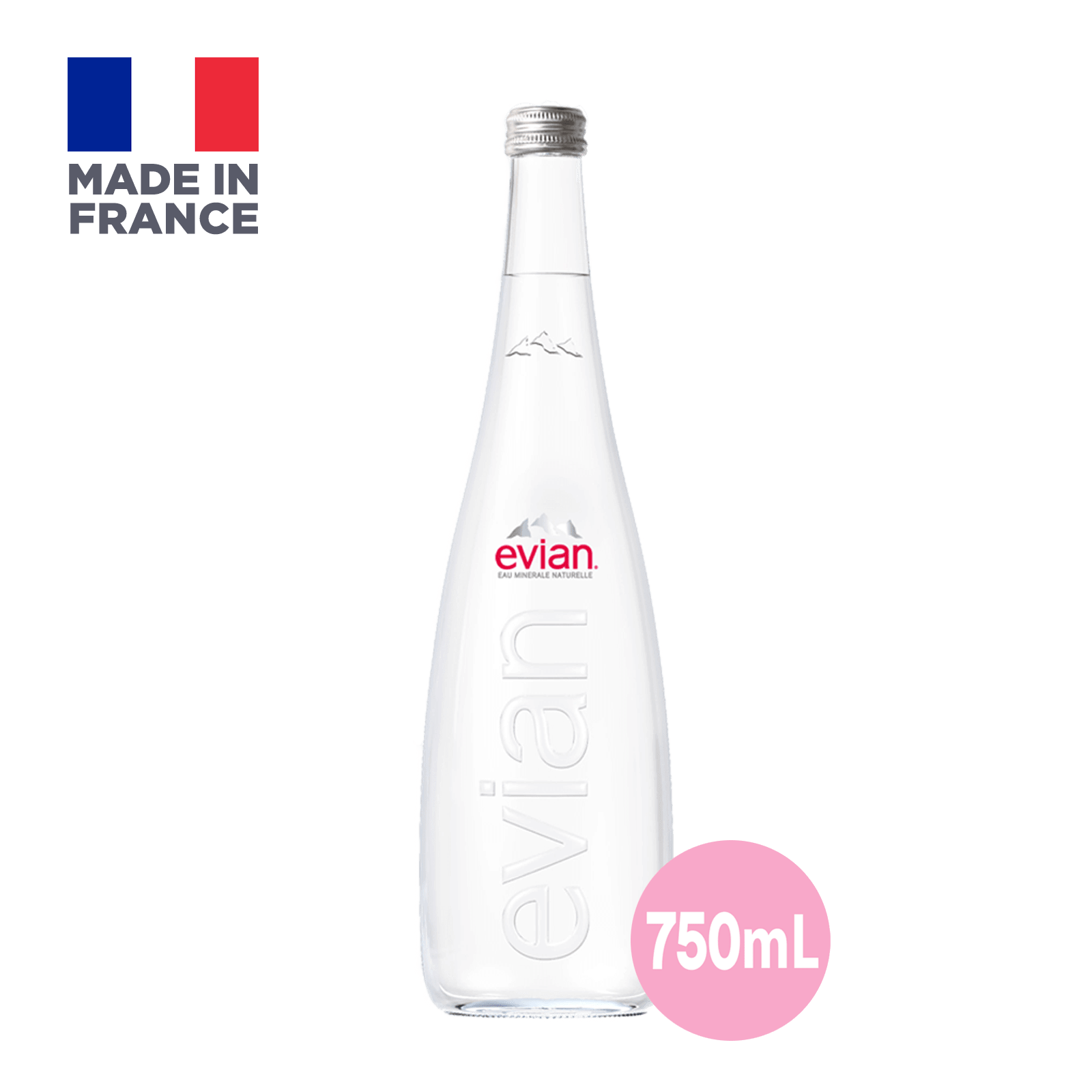 Evian Natural Mineral Water Sparkling Glass 750ml - Boozy.ph