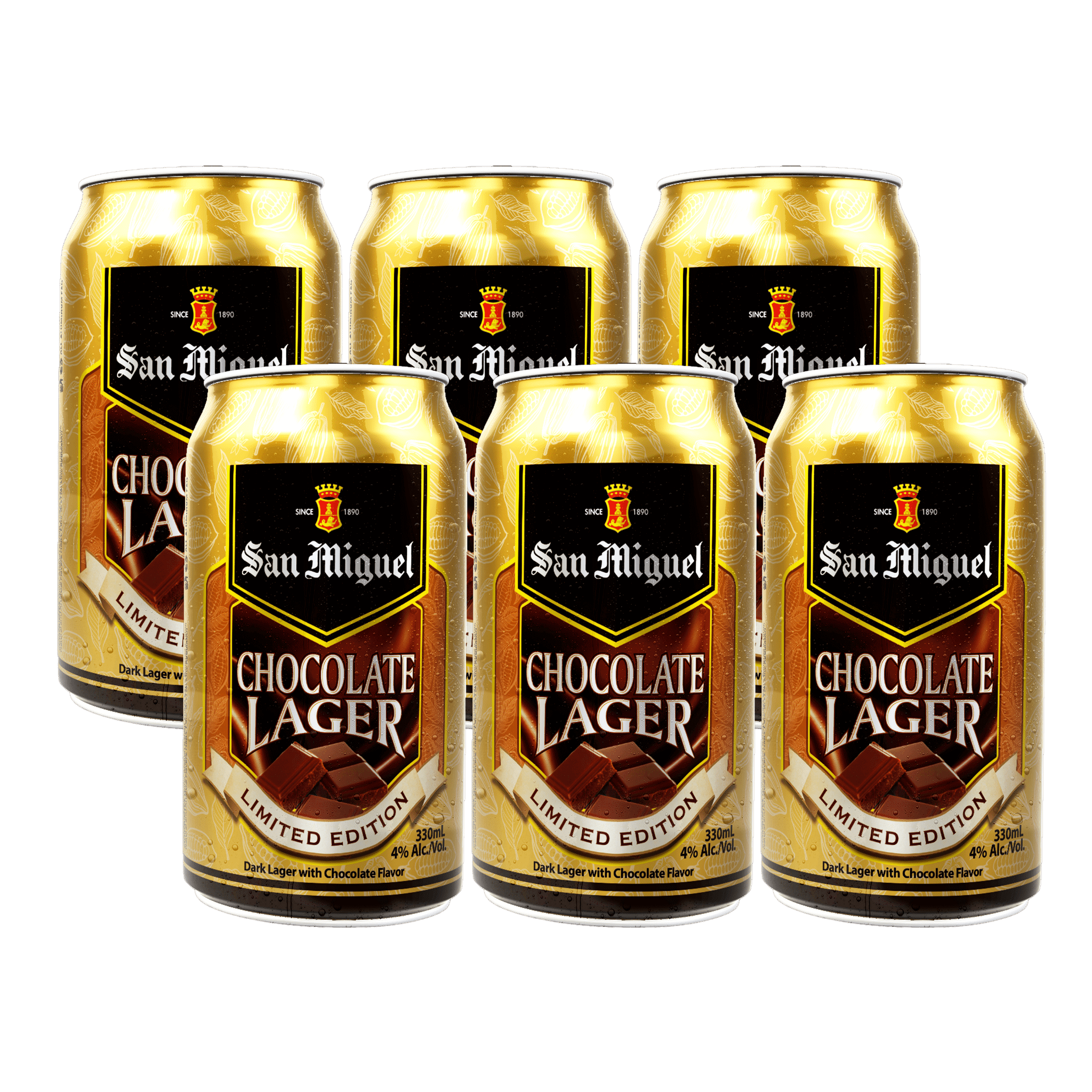 San Miguel Chocolate Lager 330 mL Can Bundle of 6 - Boozy.ph