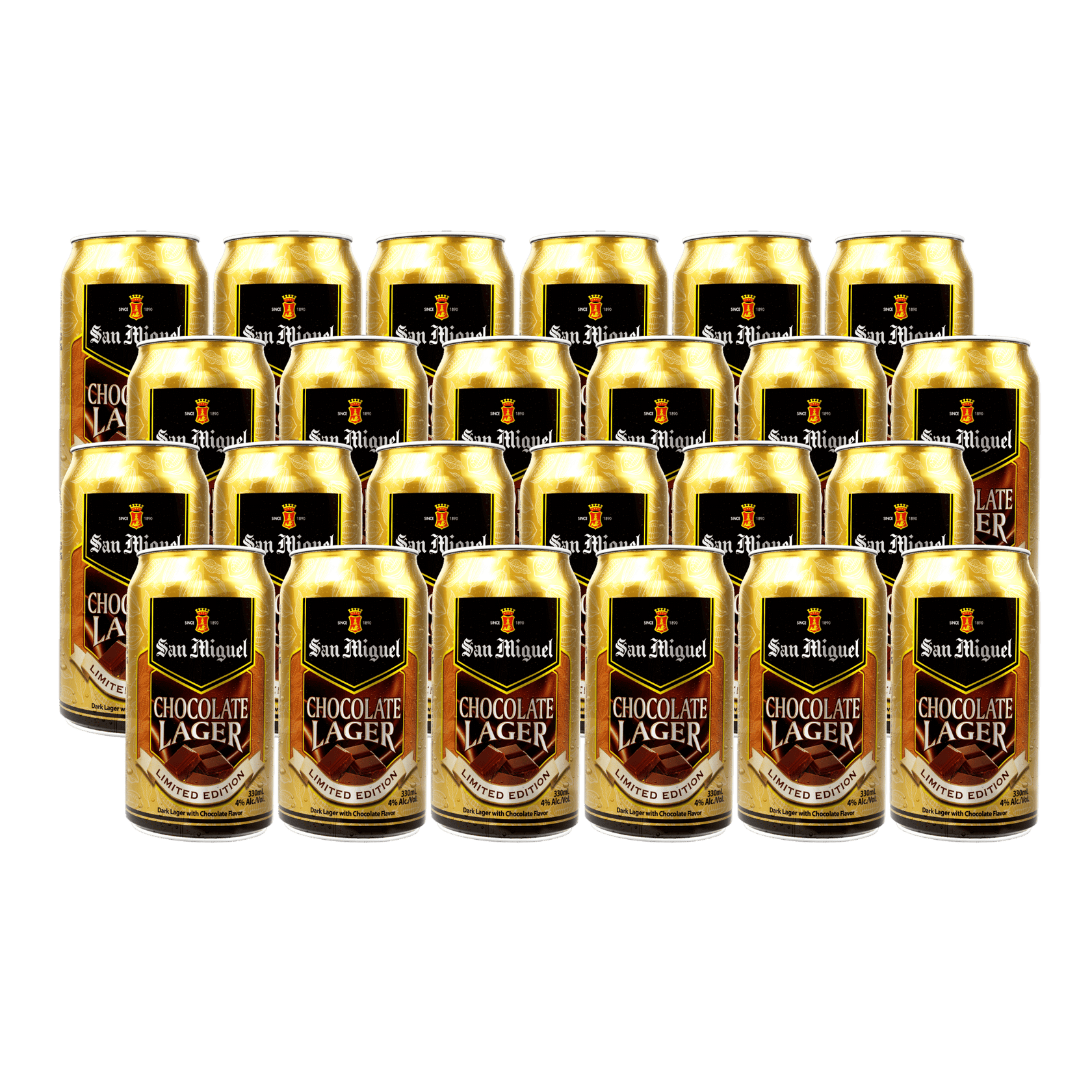 San Miguel Chocolate Lager 330 mL Can Case of 24 - Boozy.ph