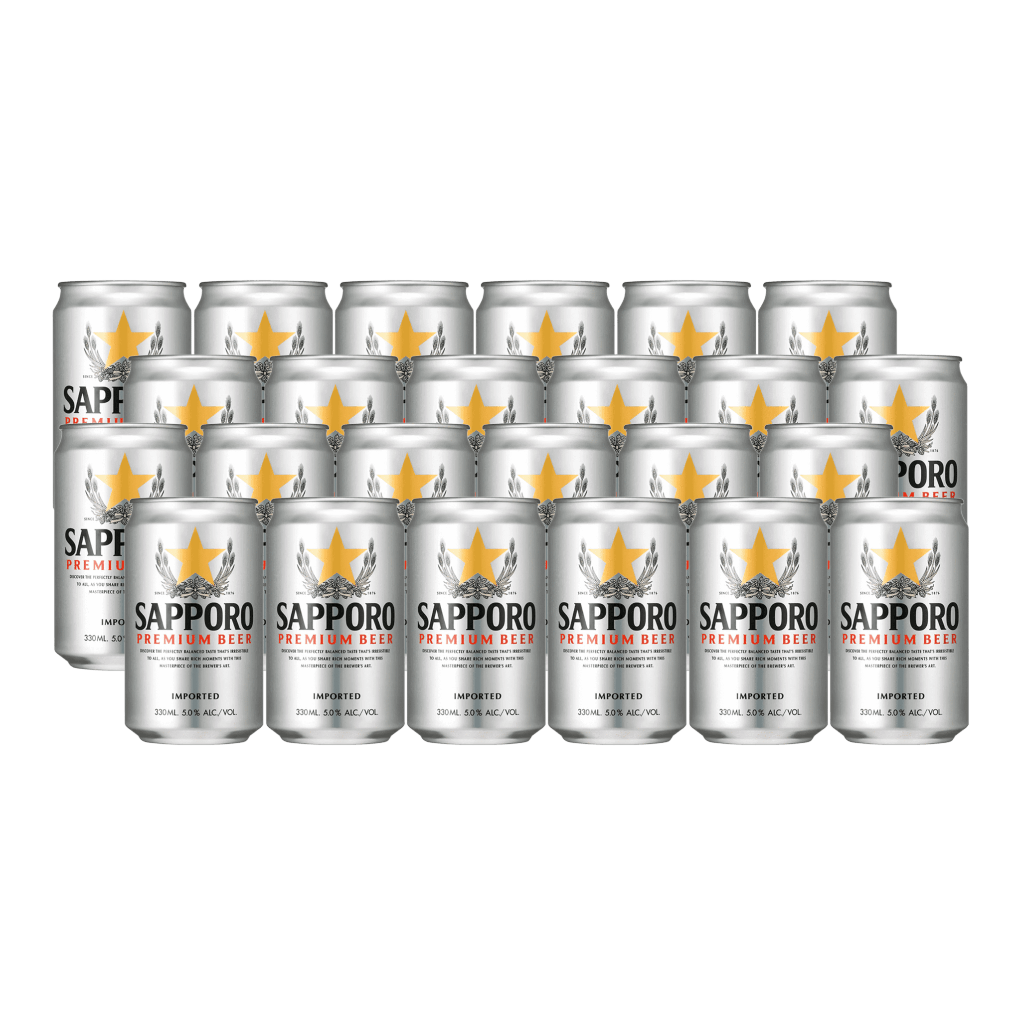 Sapporo 330ml Can Case of 24 - Boozy.ph
