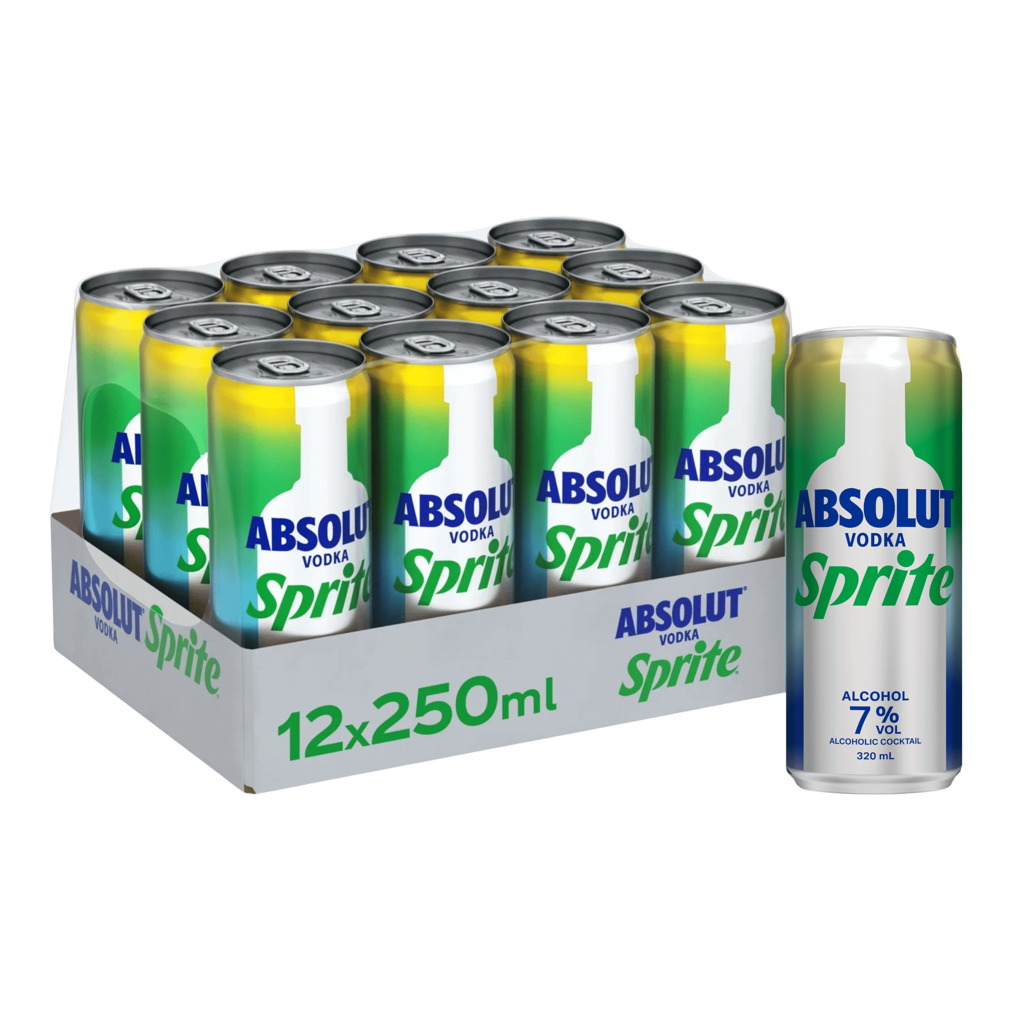 Absolut Vodka & Sprite 250ml Case of 12 - Boozy.ph