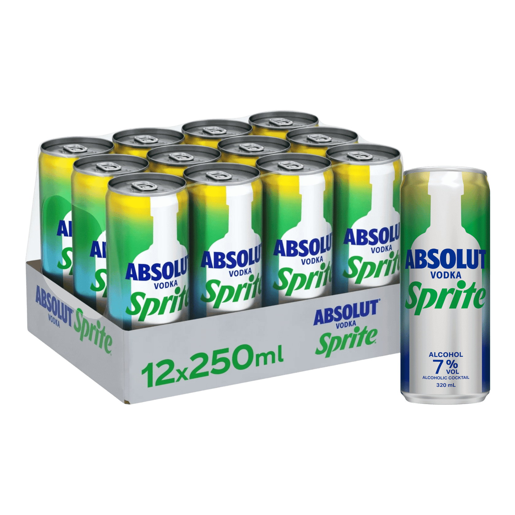 Absolut Vodka & Sprite 250ml Case of 12 - Boozy.ph