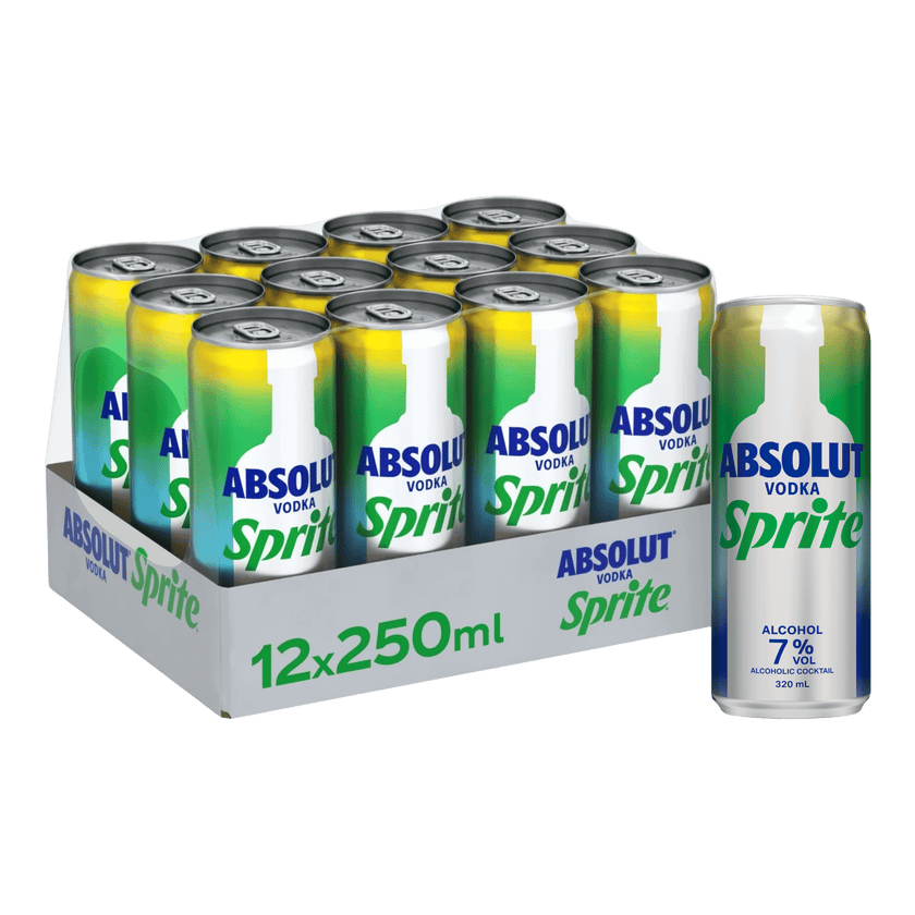Absolut Vodka & Sprite 250ml Case of 12 - Boozy.ph