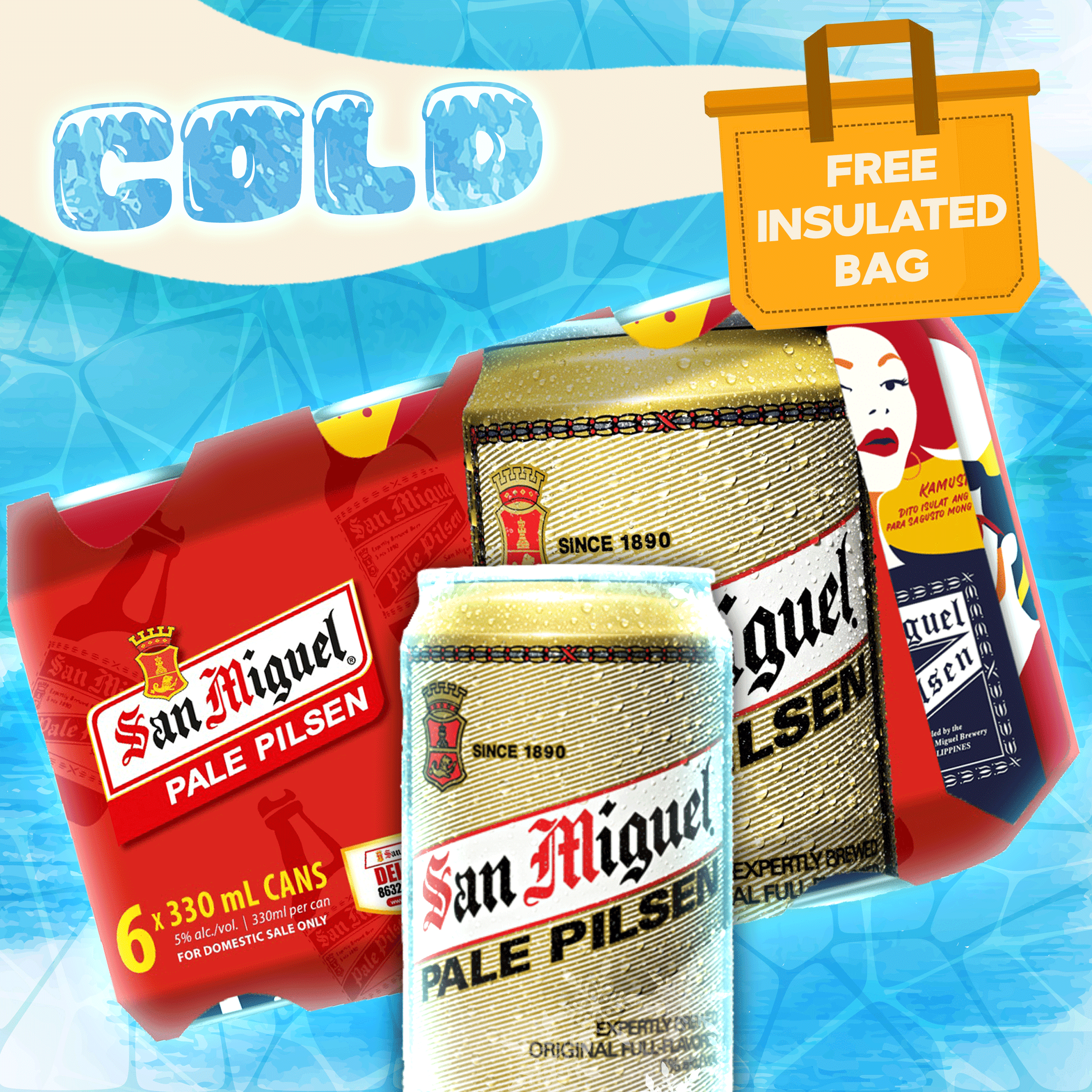 San Miguel Pale Pilsen 330ml Can 6-Pack ( ️ COLD ️) - Boozy.ph