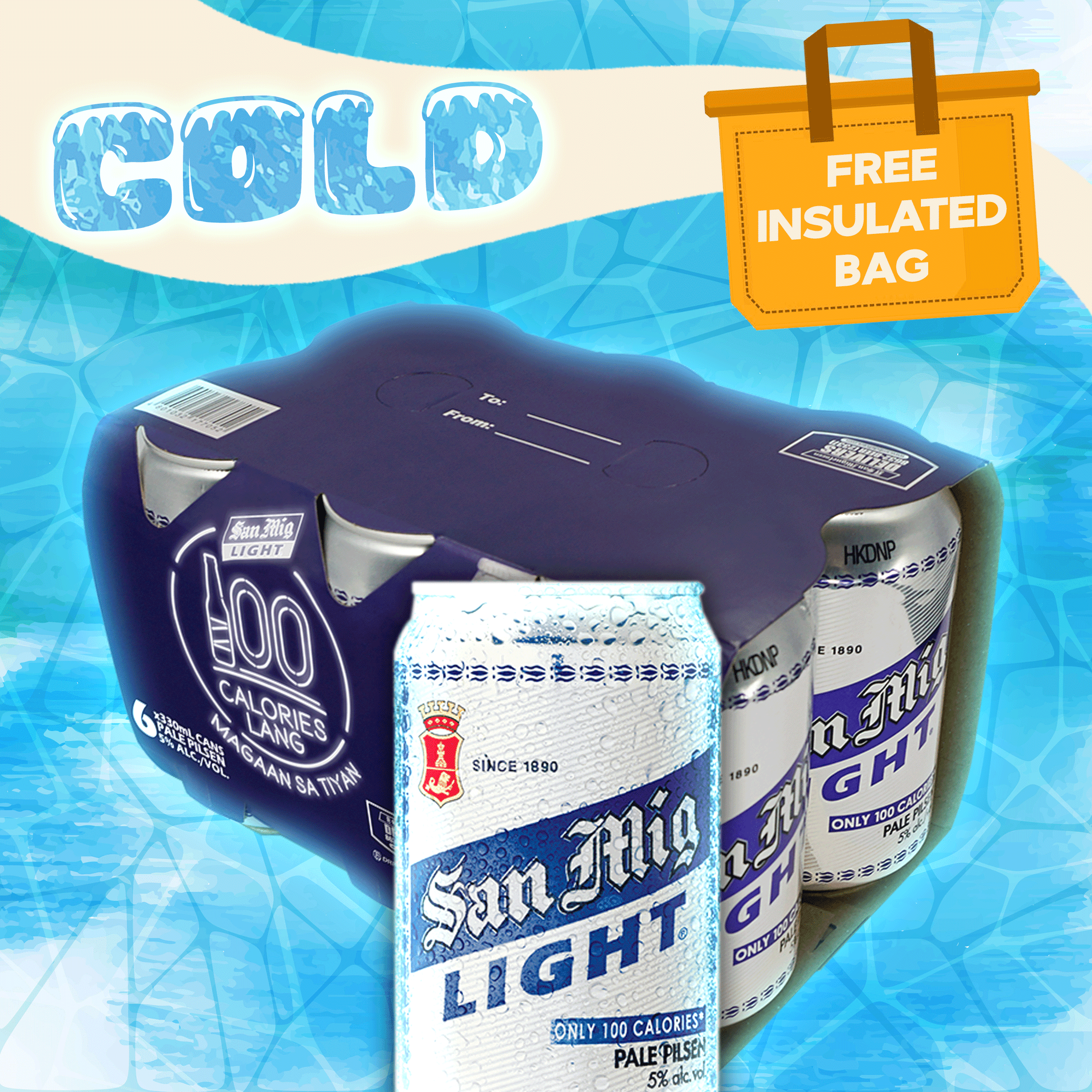 San Mig Light Beer 330ml Can 6-Pack ( ️ COLD ️) - Boozy.ph