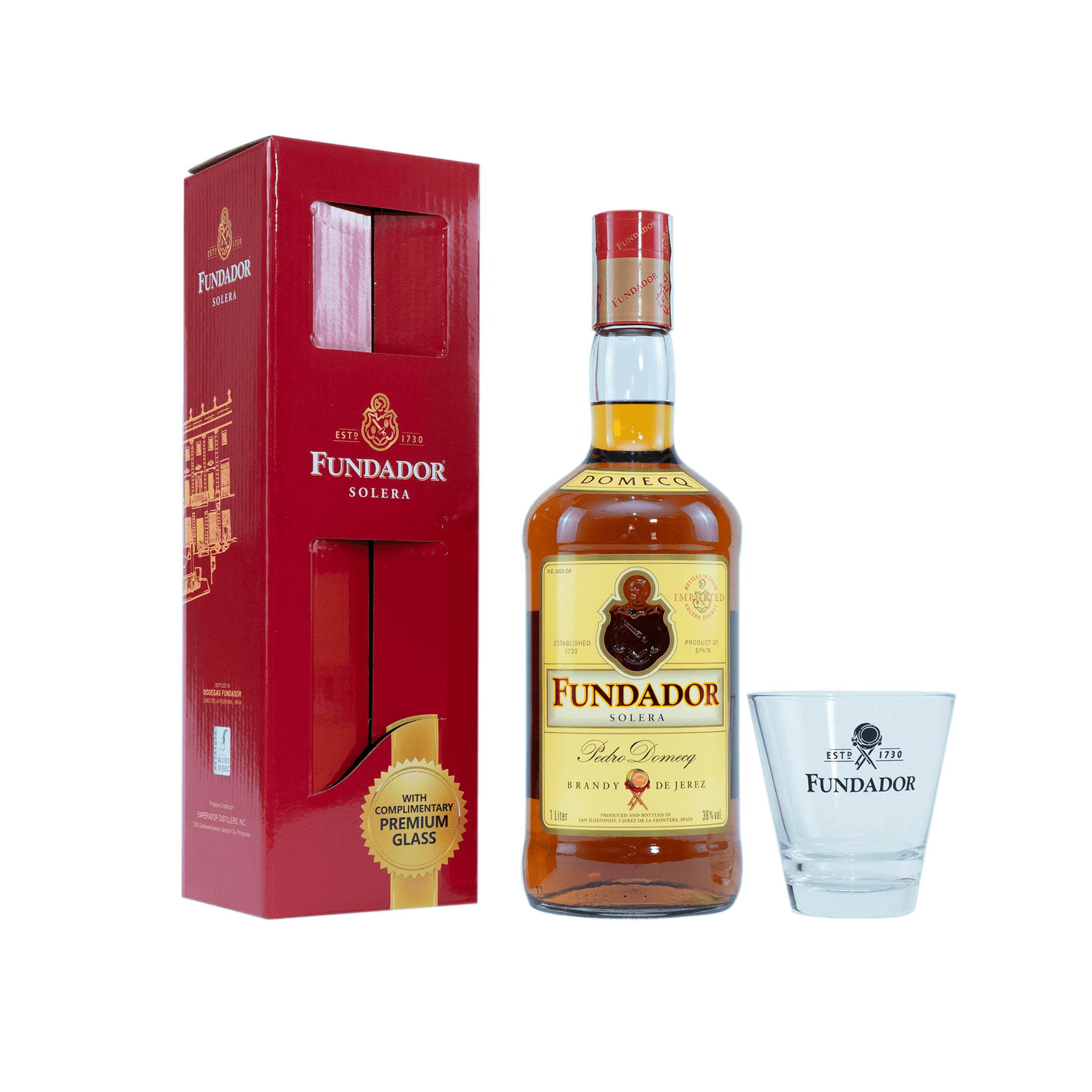 Fundador Solera 1L with FREE Brandy Glass - Boozy.ph
