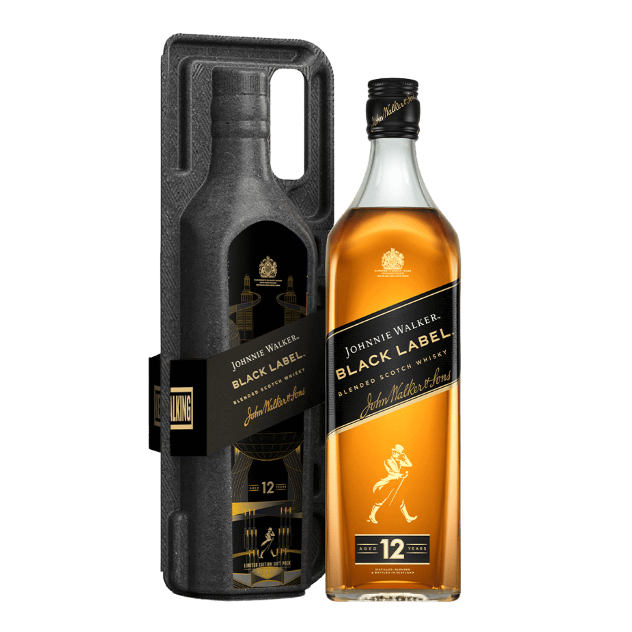 Johnnie Walker Black Label Blended Scotch Whisky 700ml Pulp Case Pack ...