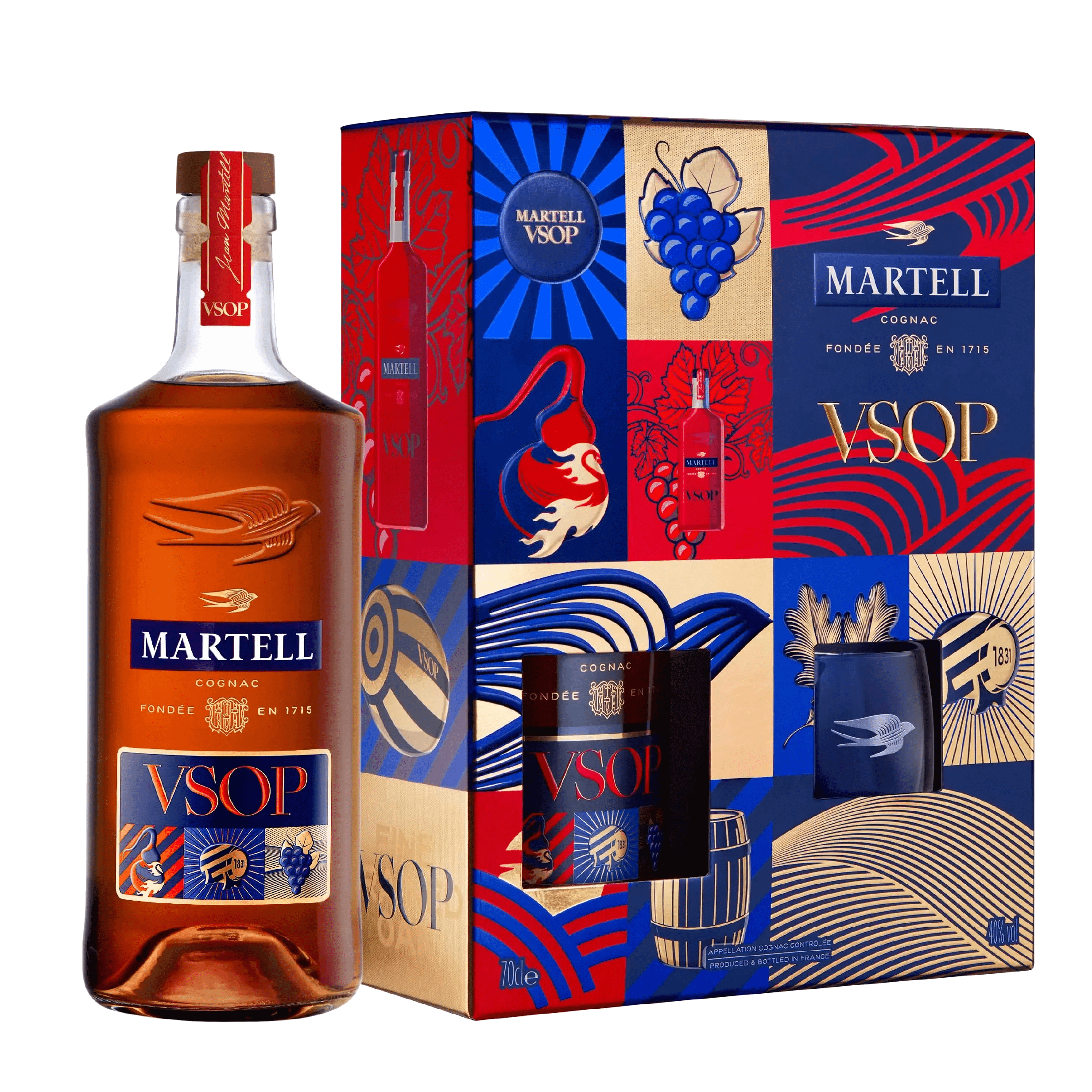 Martell VSOP Cognac 700ml Cognac Glass Pack - Boozy.ph