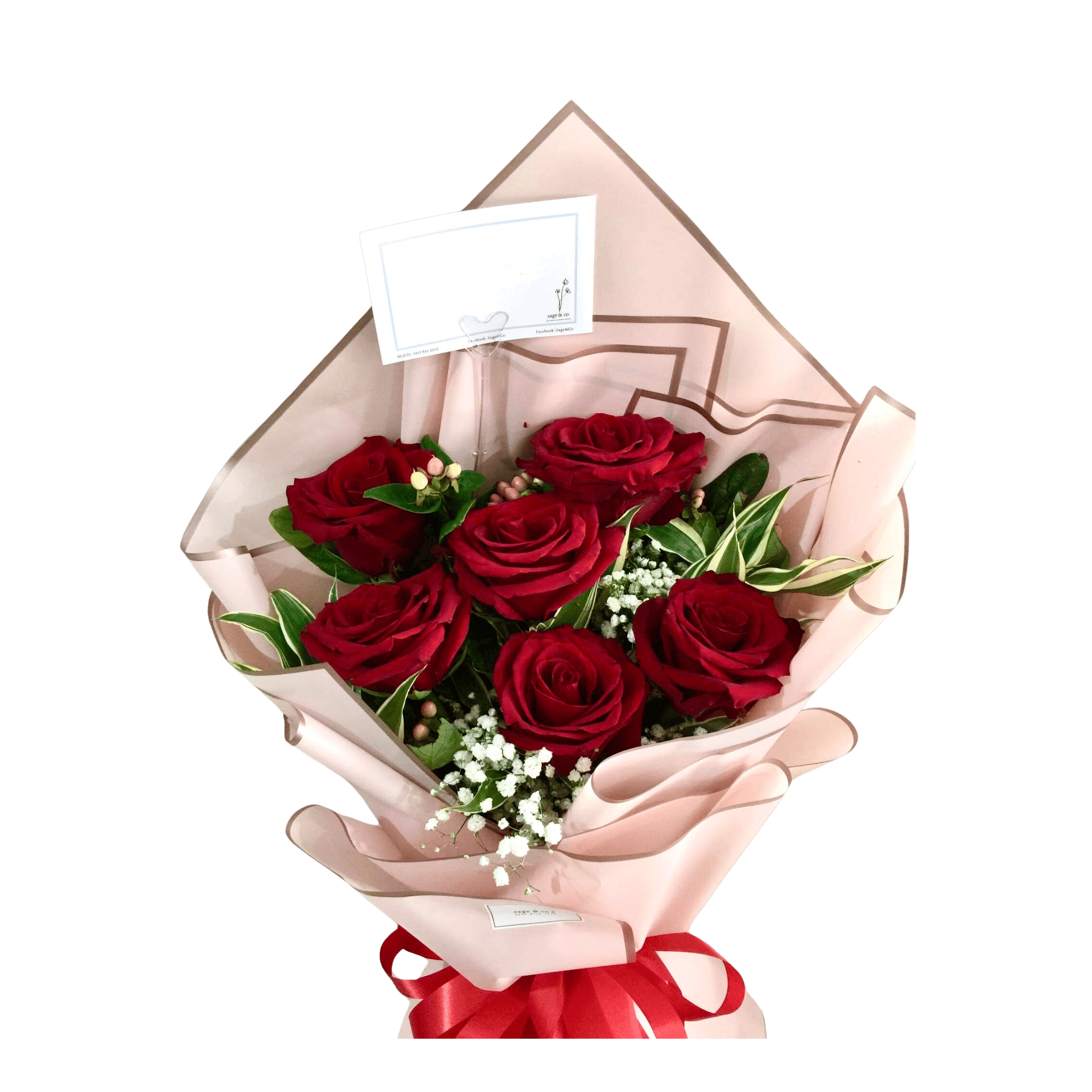 Red Ecuadorian Rose Bouquet (Half Dozen) - Boozy.ph
