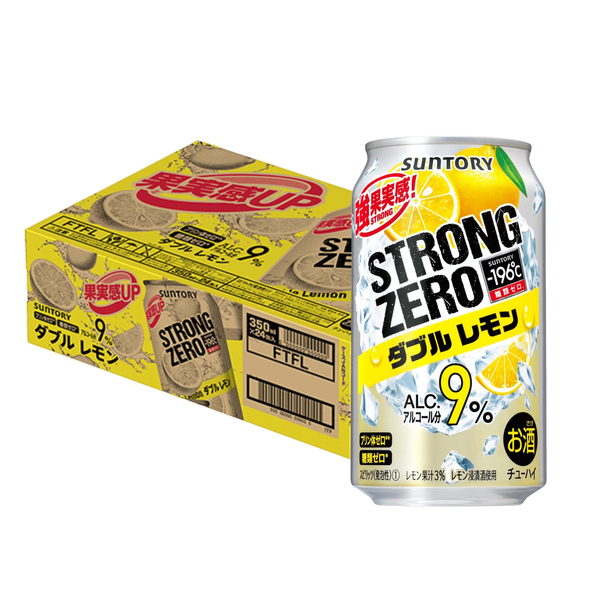 Strong Zero Double Lemon - Japanese Chu-Hi - 350ml Case of 24 - Boozy.ph