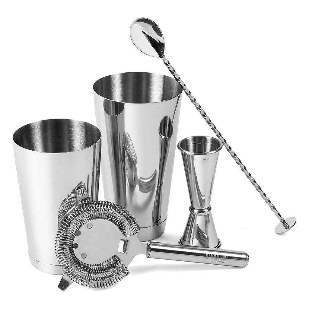 Urban Bar Steel 5-Piece Cocktail Set - Boozy.ph