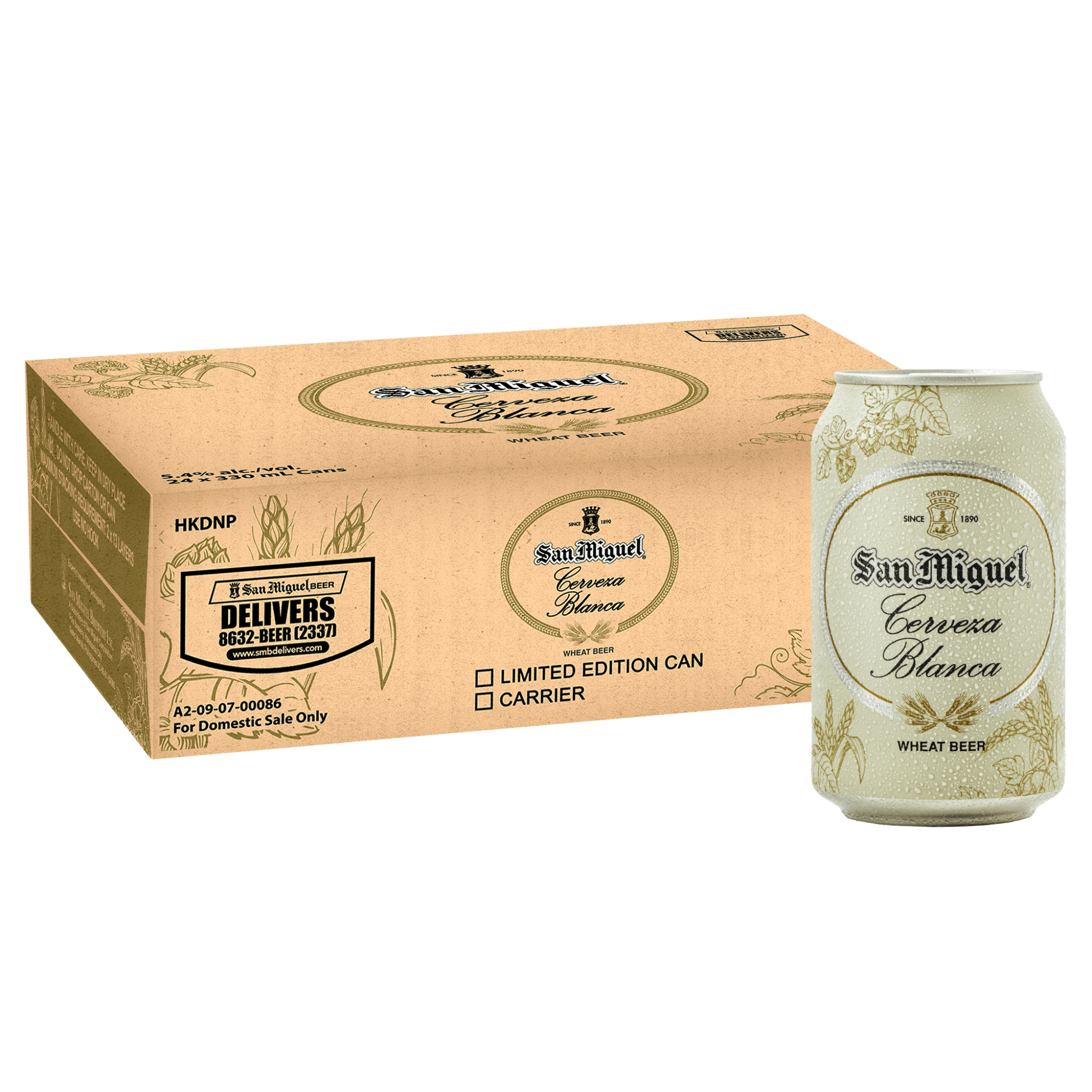 San Miguel Cerveza Blanca 330ml Can Case of 24 – Boozy.ph