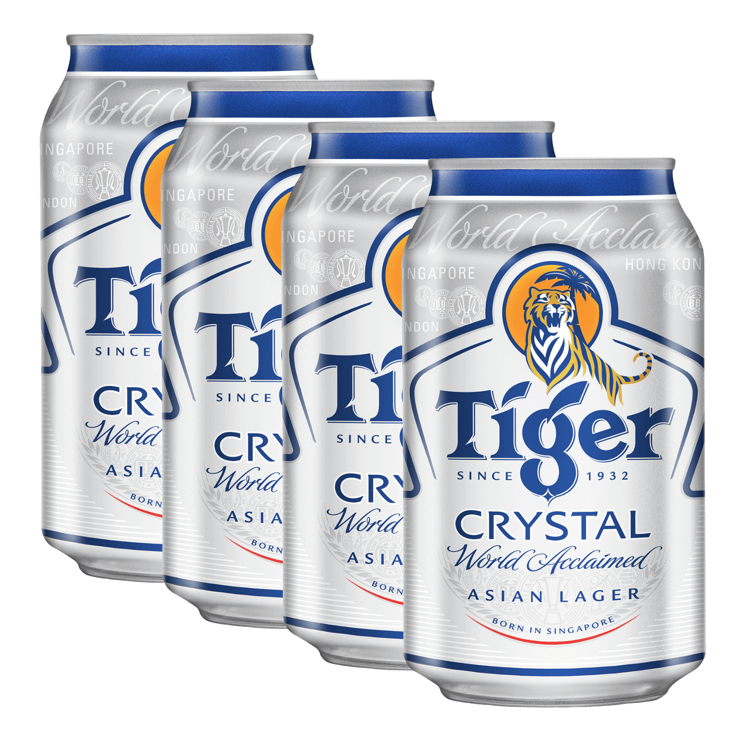 Tiger Crystal Bundle of 4 Cans - SG Lager Beer - Boozy.ph